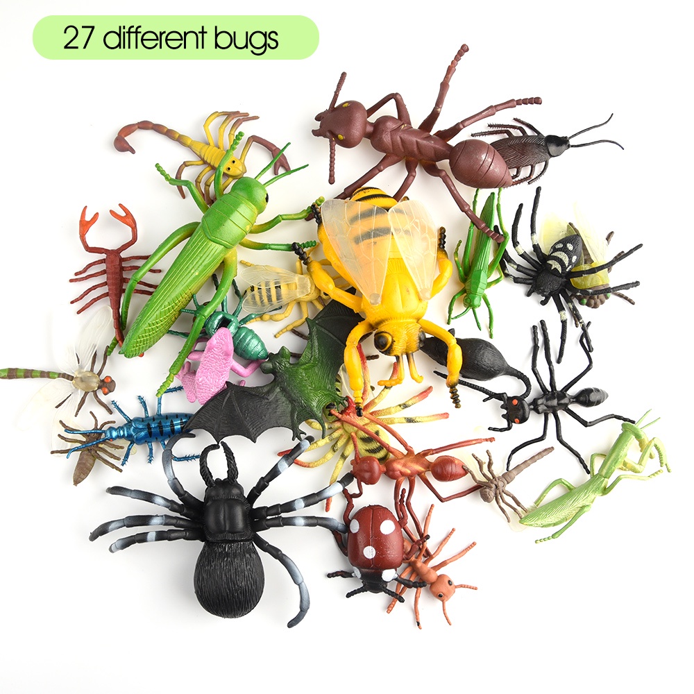 KUUQA 27 PCS Large Mini Insect Bug Figures Toys Plastic Lifelike ...