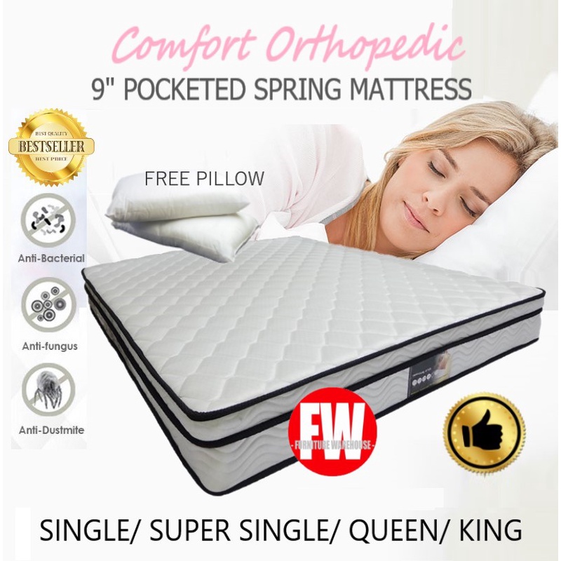 Pocketed Spring Mattress Comfort Orthopedic or Pacific Dream (Avail in ...