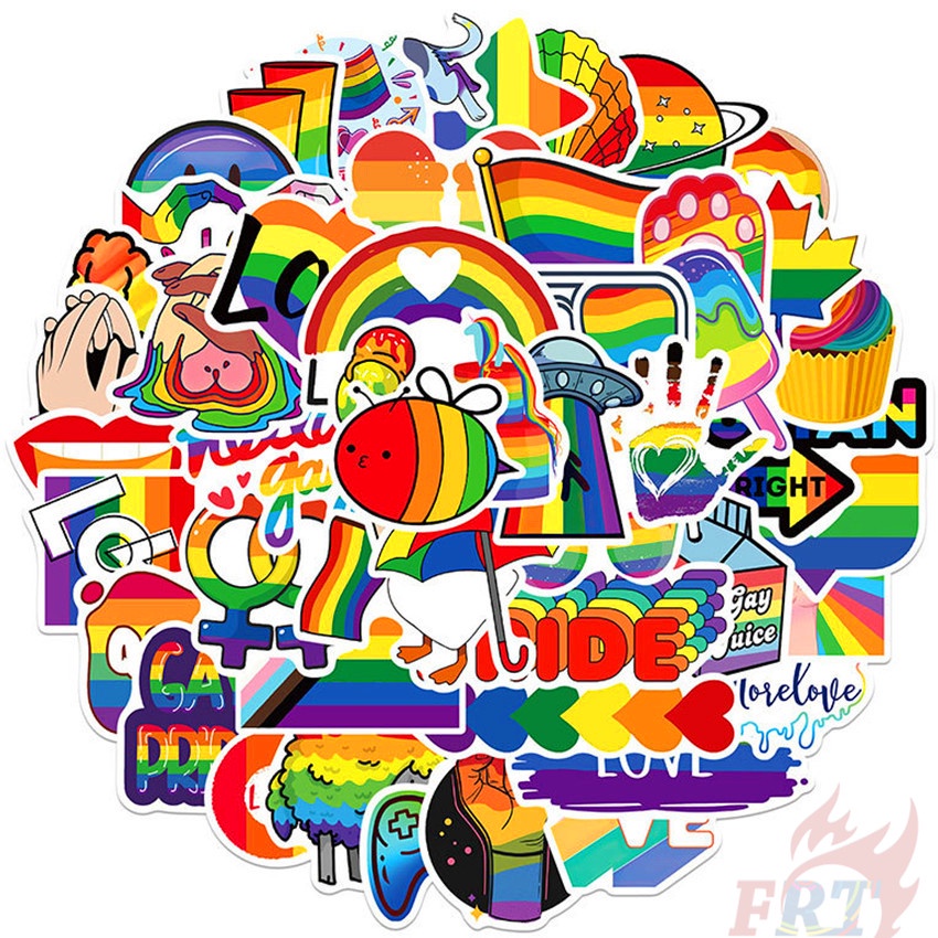 50Pcs/Set Proud LGBT - Colorful Rainbow Graffiti Series 01 Stickers DIY ...