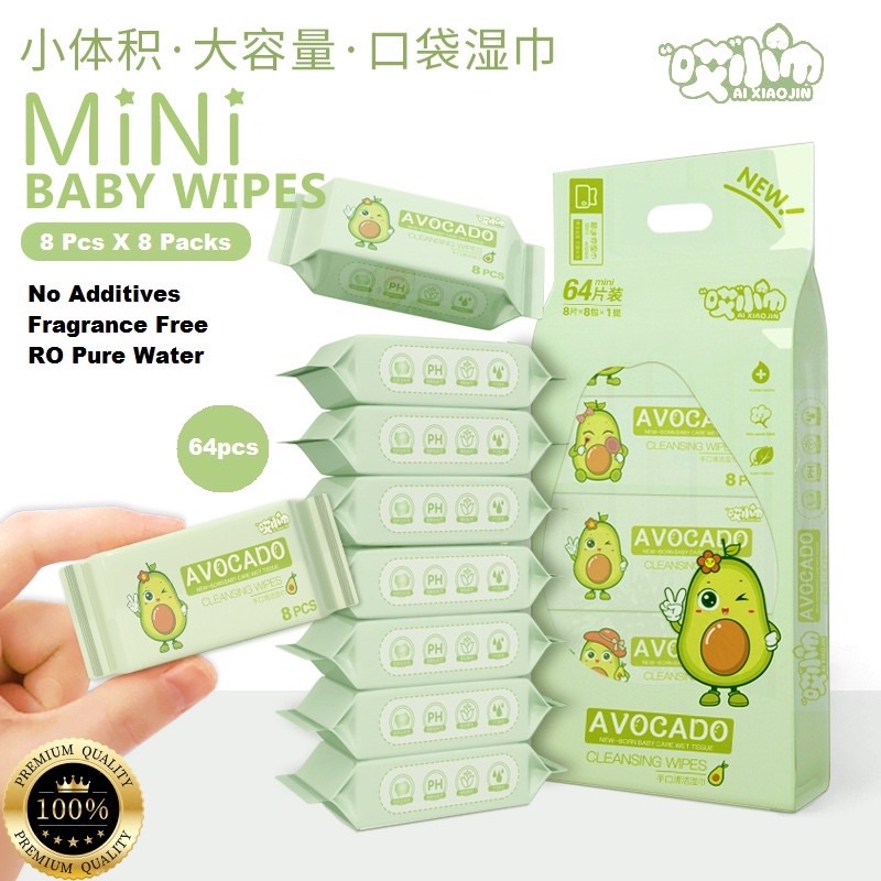Mini Wet Wipe / Cute Mini Wet Wipes Safe for baby Pure Cotton 🇸🇬READY ...