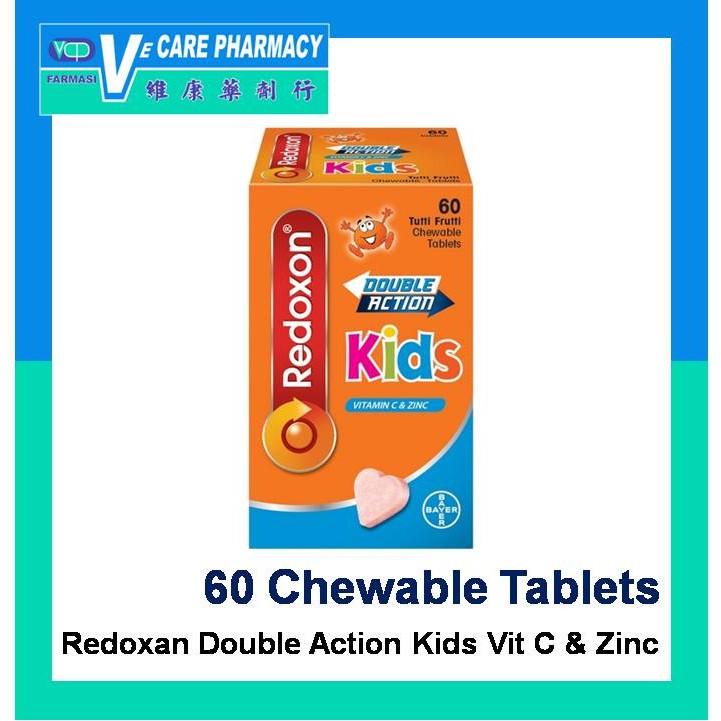 Redoxon Kids Double Action Kids Chewable Tablets 60's/2X60's | Shopee ...