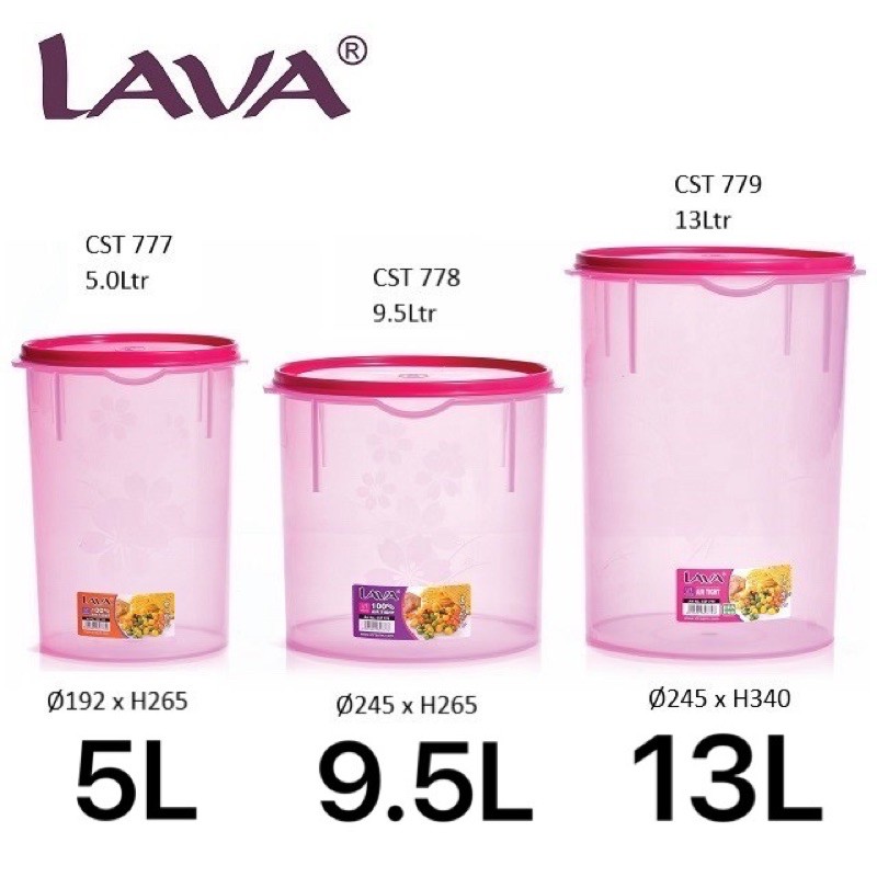 LAVA Multipurpose Round Air Tight Container / Bekas Kedap Udara / Food Container / Canister ...
