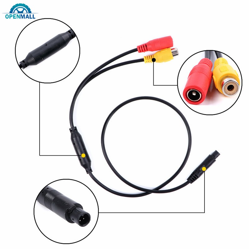OM Car Backup Reverse Camera 4-pin Male To Female Connector Signal ...