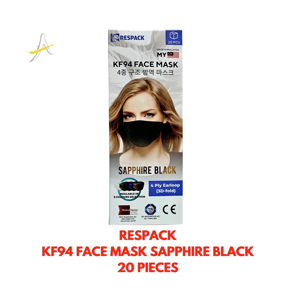 Respack KF94 Face Mask Sapphire Balck 20's | Shopee Singapore