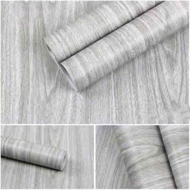 WD Wallpaper PVC grey wood self adhesive waterproof wallpaper home ...