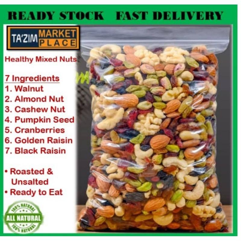 [1KG] [Halal] Healthy Mixed Nuts | Mixed Nuts | Cashew Walnut Almond ...