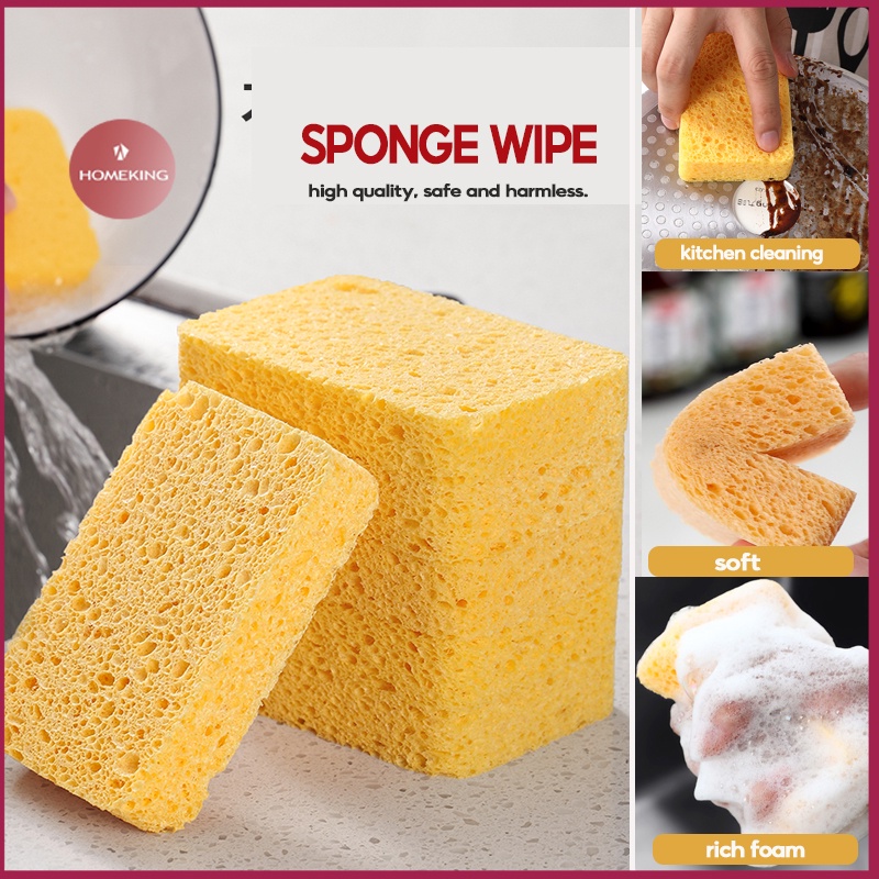 NEW Wood Pulp Cotton Sponge Scouring Pad Kitchen Towel Washing Cleaning ...