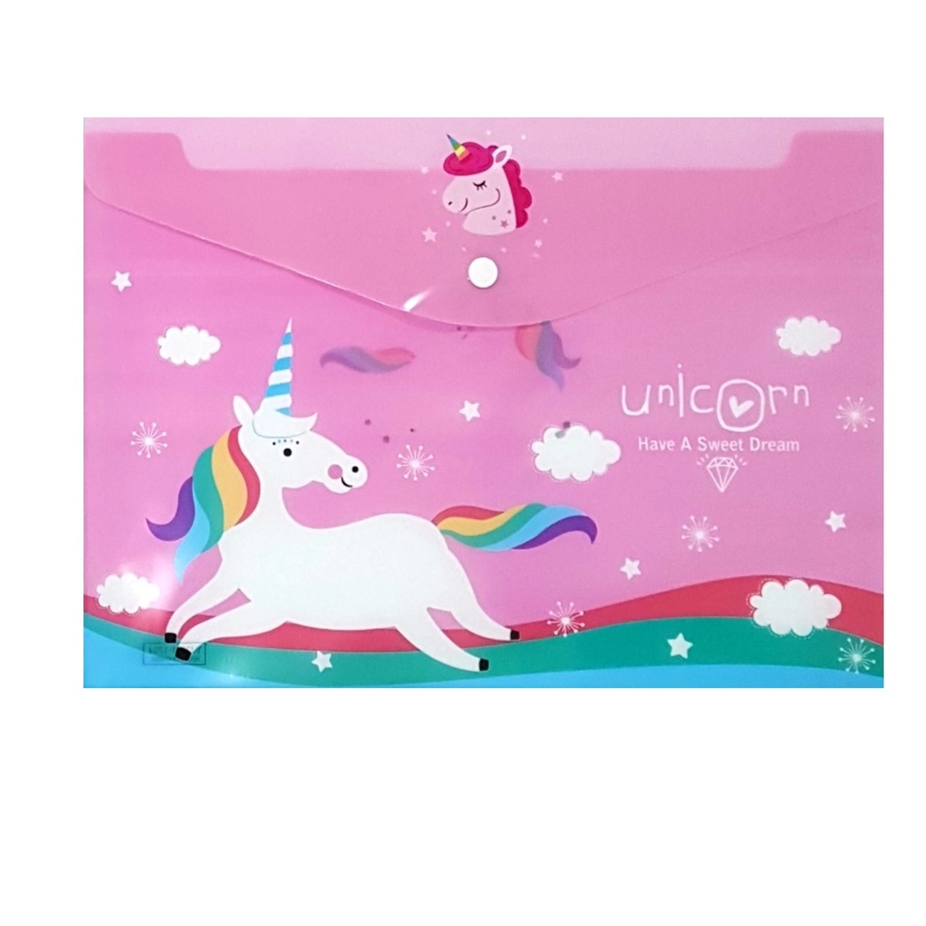 Unicorn A4 Paper File Folder | Children Plastic Pocket File | Shopee ...