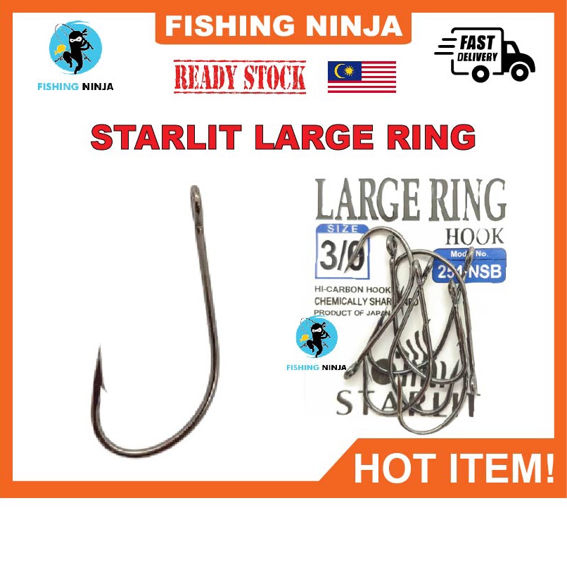 Starlit Large Ring Hook (254 NSB) Starlit Fishing Hook Ringed Hook ...