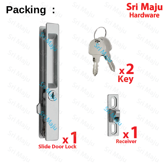 MAJU SGL-A6 Quality Sliding Glass Door Handle Lock Silver Brown ...