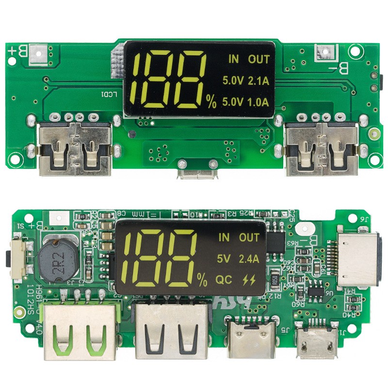 Dual Usb 5V 2.4A Micro / Type-C Usb 18650 Power Bank Module Panel for ...