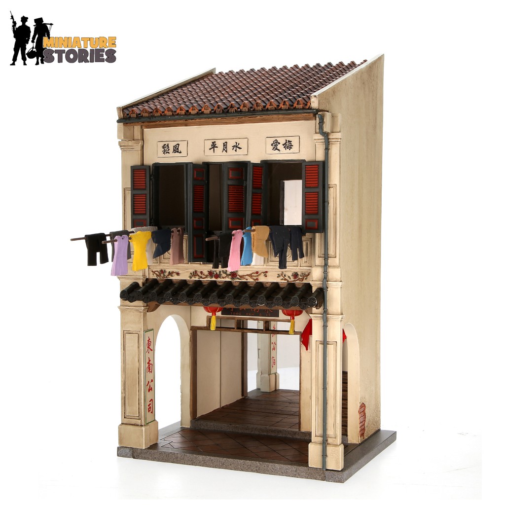 Singapore Miniature Heritage Shophouse Hand-Painted Resin Model with ...