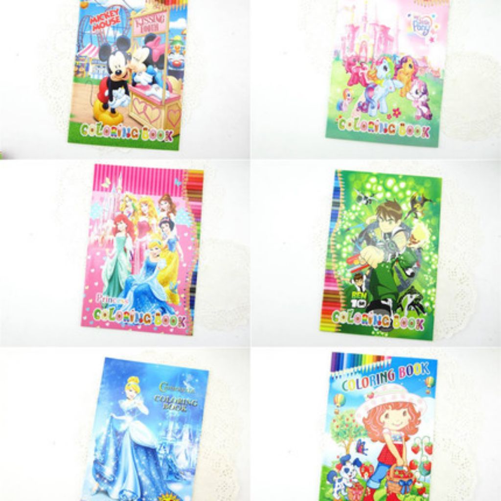 Kids coloring book princess cartoon goodie bag (large) | Shopee Singapore