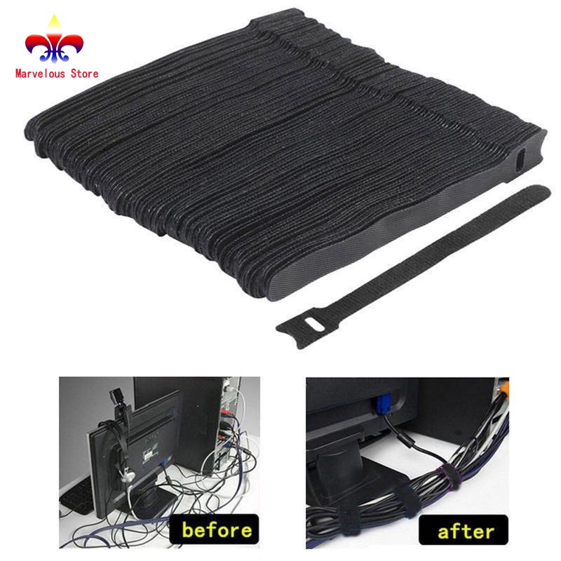 [50 pcs] Universal Cable Management Band / Velcro Cable Tie / Data ...