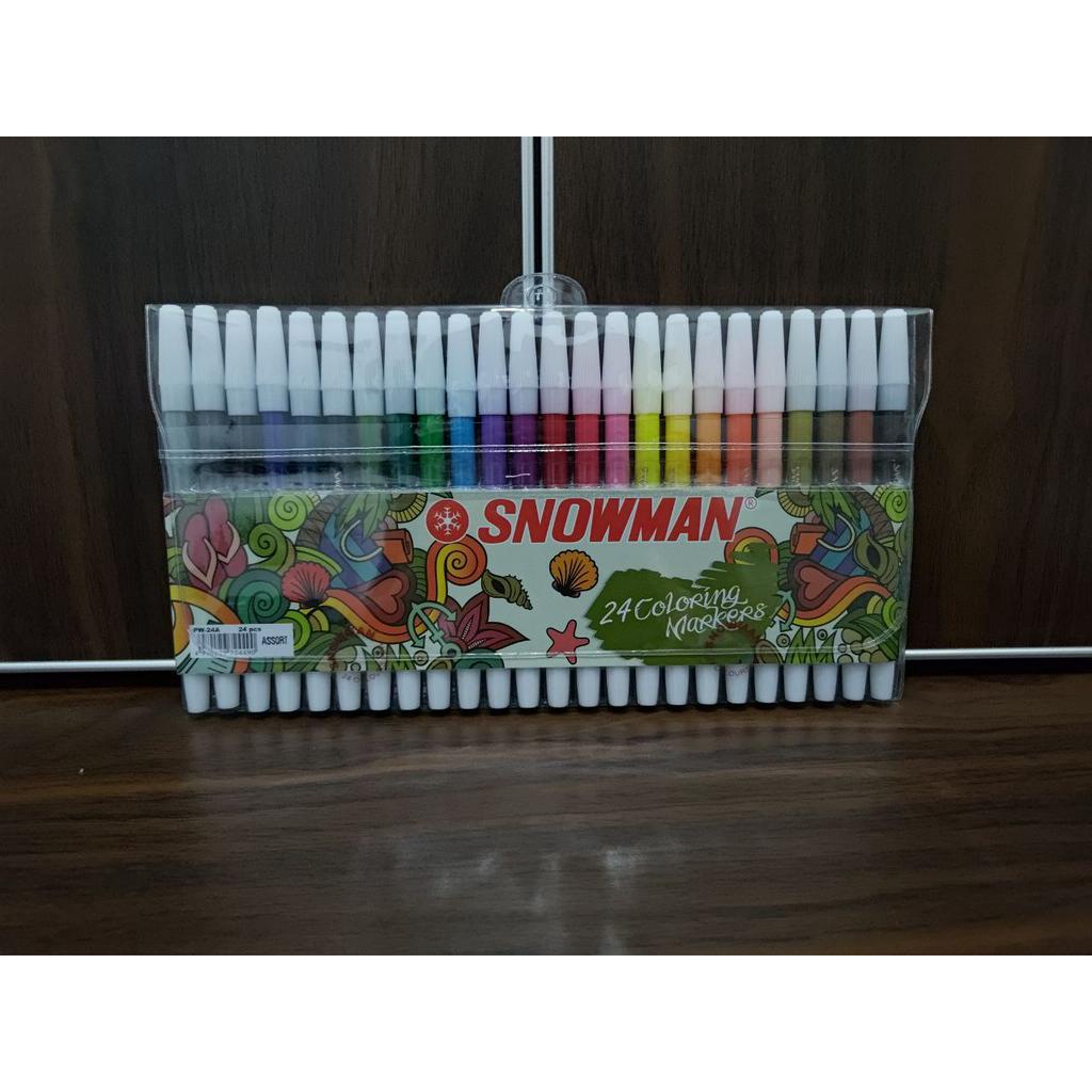 24 Color Snowman Small Markers (PW-24A) | Shopee Singapore