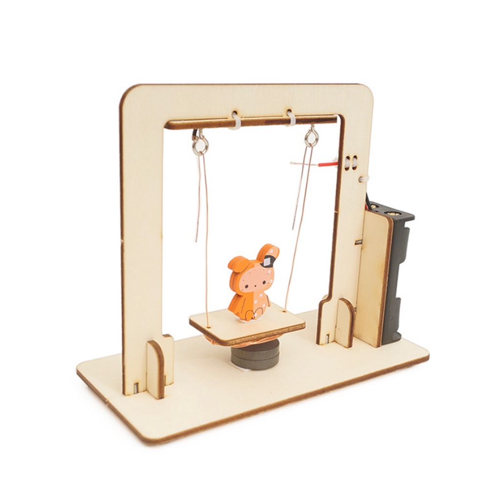 DIY Magnetic Swing Set Handmade Toys Wood Electromagnetic Swing model ...