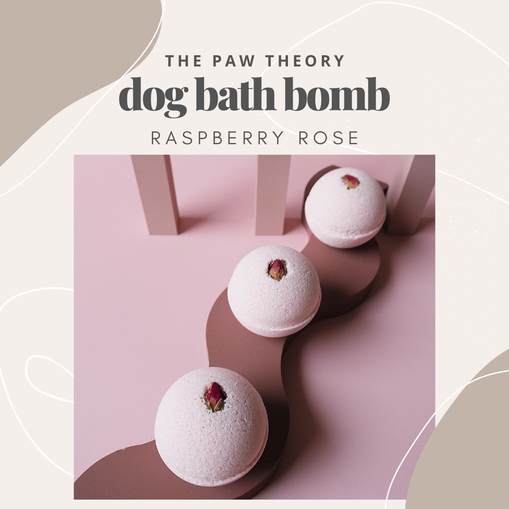Raspberry Rose Dog bath bomb | Dog spa shampoo and skincare grooming ...