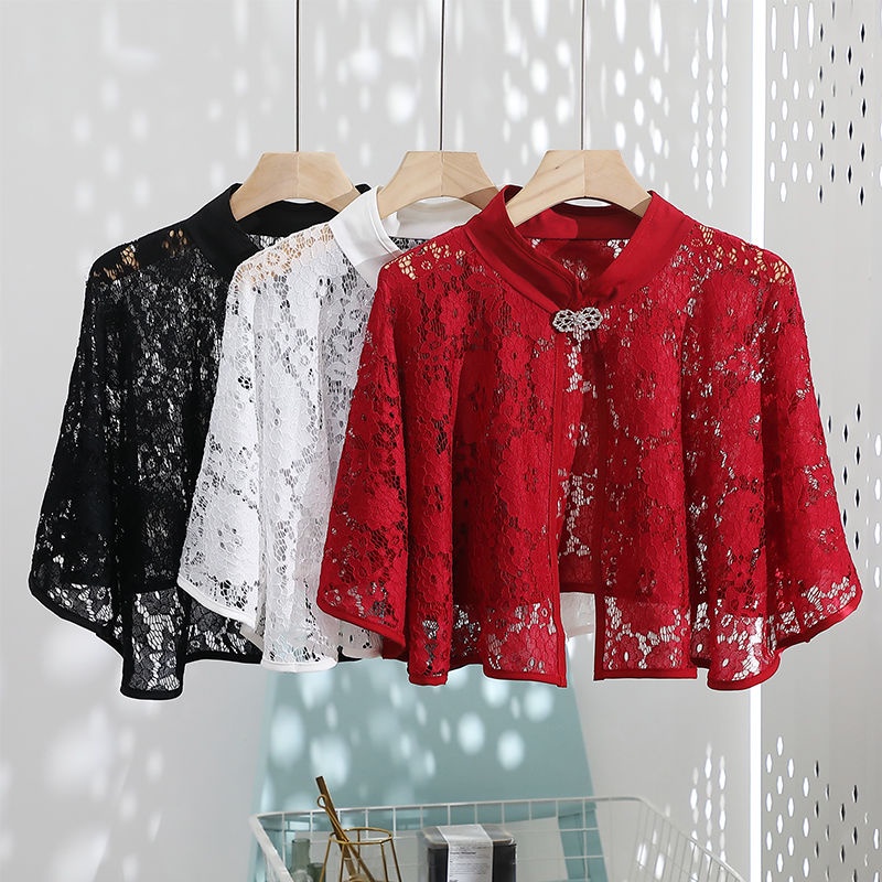 Retro Chinese Cheongsam Style Women Summer Uv Protection Lace Shawl ...