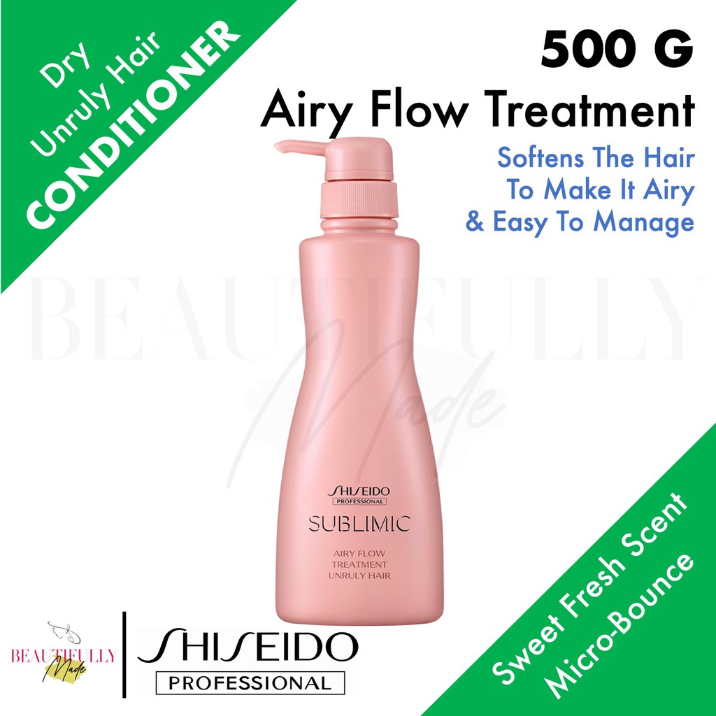 Shiseido Professional Sublimic Airy Flow for Unruly Hair - Shampoo Treatment Mask Refining Fluid ...