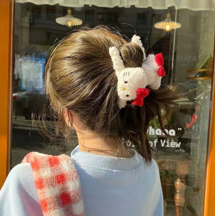 SANRIO STYLE FURRY HAIR CLAW CUTE FLUFFY MY MELODY HELLO KITTY ...