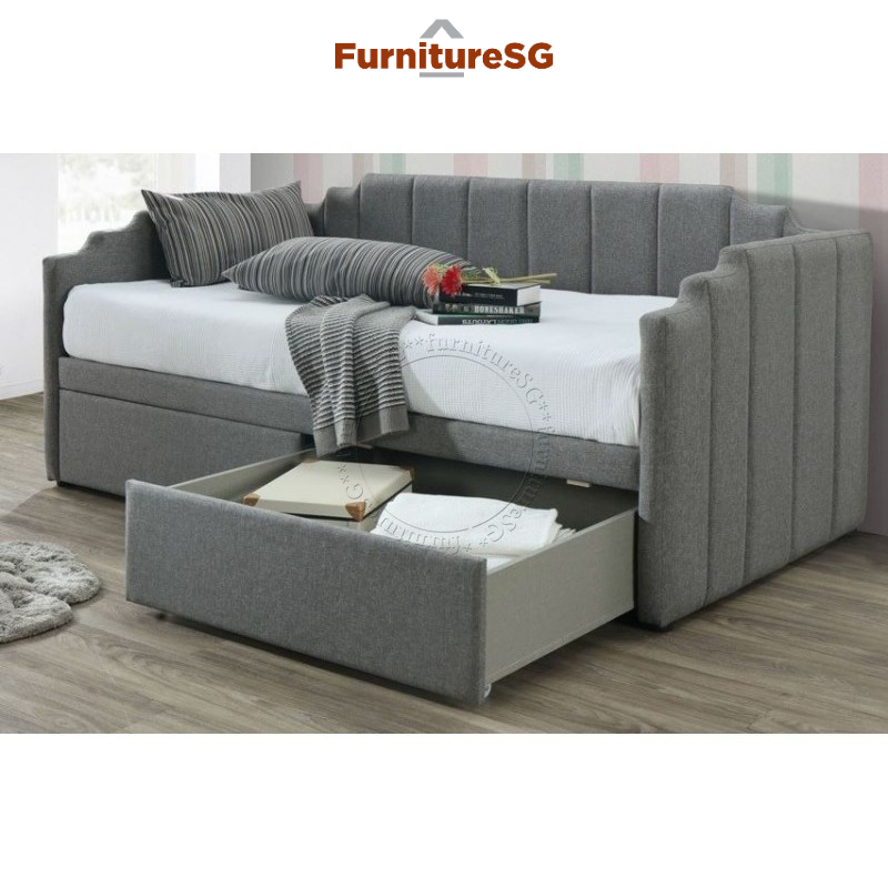 (FurnitureSG) Stylish Marisa Daybed (PVC or Fabric) | Shopee Singapore