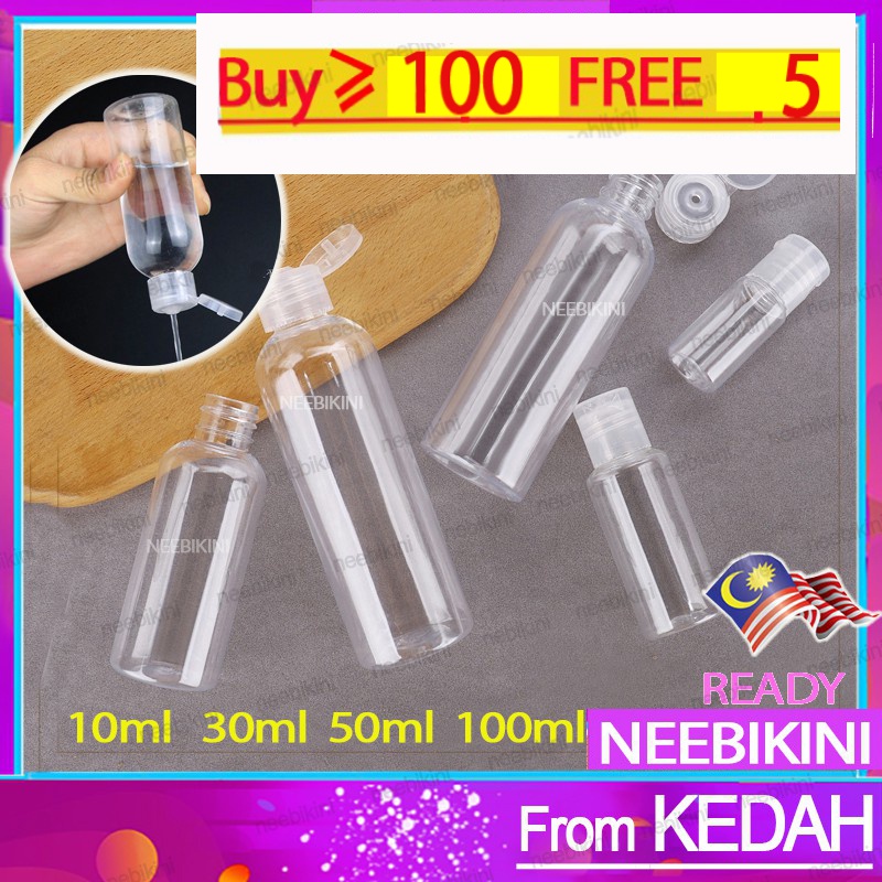 A2 Botol flip cap kosong empty plastic bottle gel transparent bottles ...