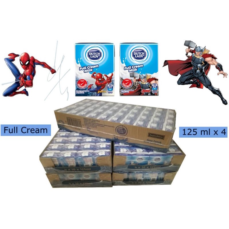 Dutch Lady Full Cream/Chocolate/Strawberry Marvel Superheroes 40 x 125 ...