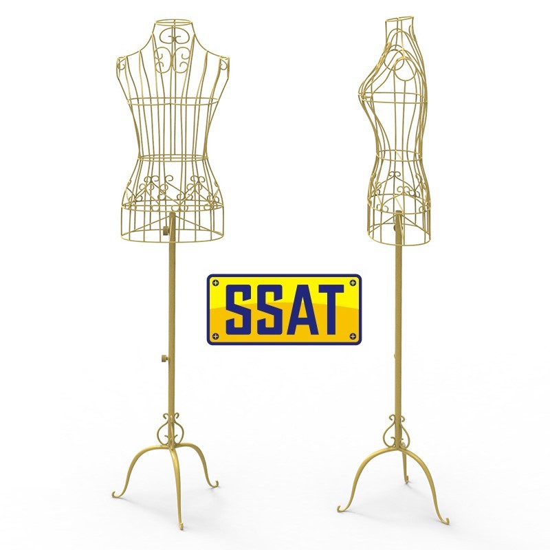 Female Metal Wire Dress Form Mannequin - Adjustable Height Wire Frame ...