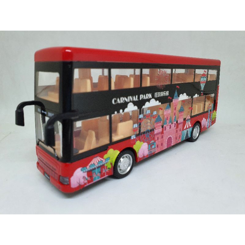 2-Storey Metal Bus Model About 20cm Long Sound With Red Lights | Shopee ...