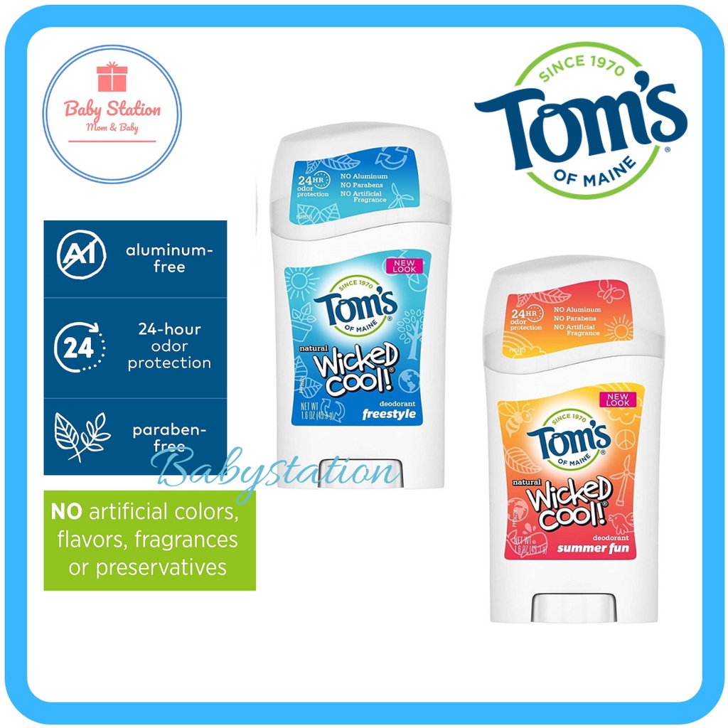 Tom's of Maine Aluminum-Free Wicked Cool! Natural Deodorant for Kids ...