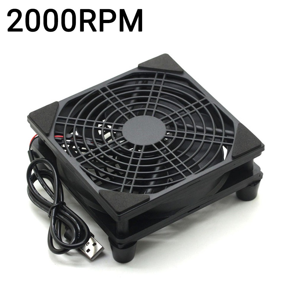 2500RPM USB Powered Cooling Modem Router TV Box 5V Dual USB Powered ...