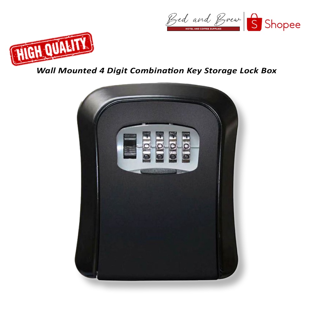 Wall Mounted 4 Digit Combination Key Storage Lock Box Smart Key Box ...