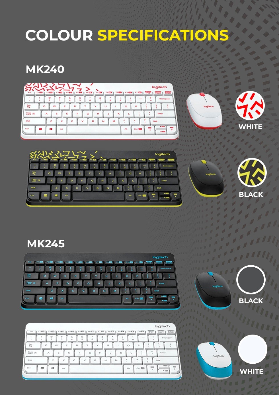 Logitech MK240/MK 240/MK245/MK 245 Wireless Keyboard and Mouse Combo (1 YEAR WARRANTY BY ...