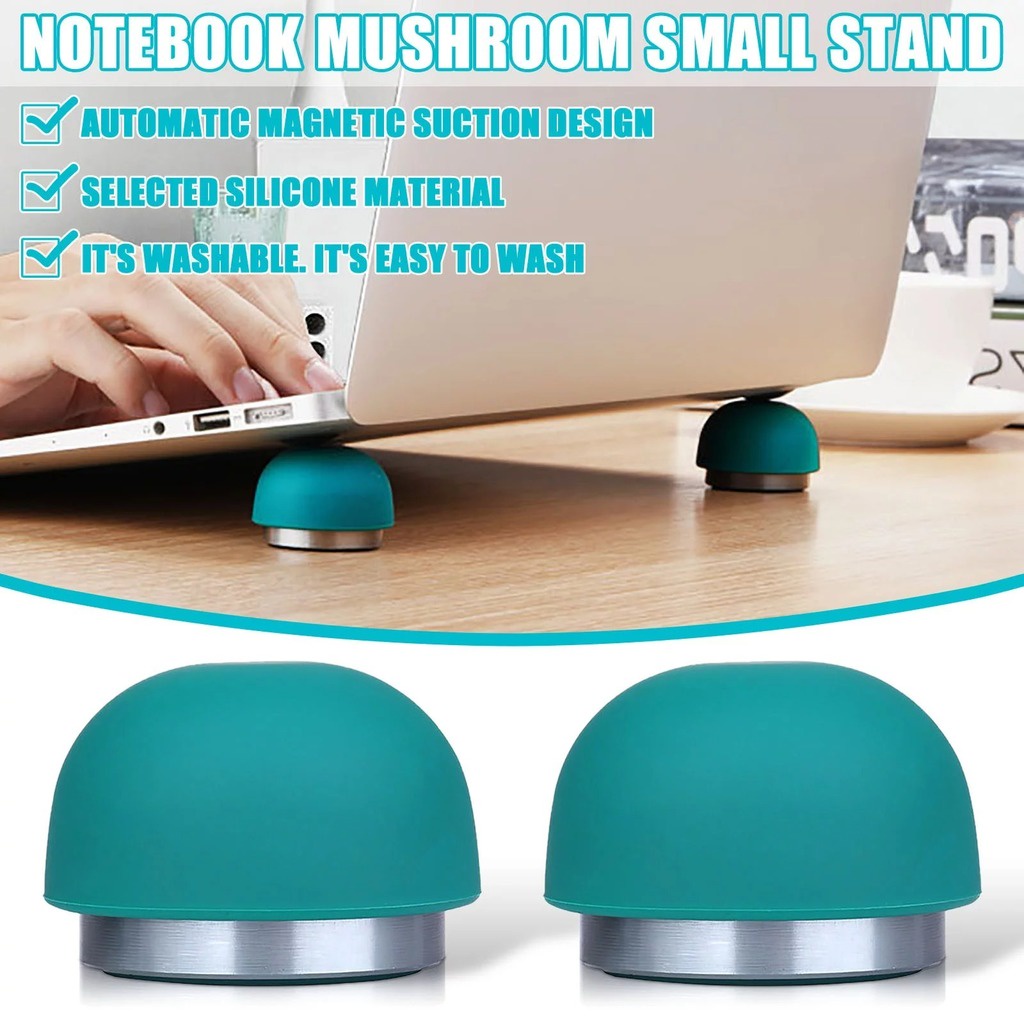 Universal Magnetic Laptop Stand Holder Mini Portable Silicone Mushroom ...