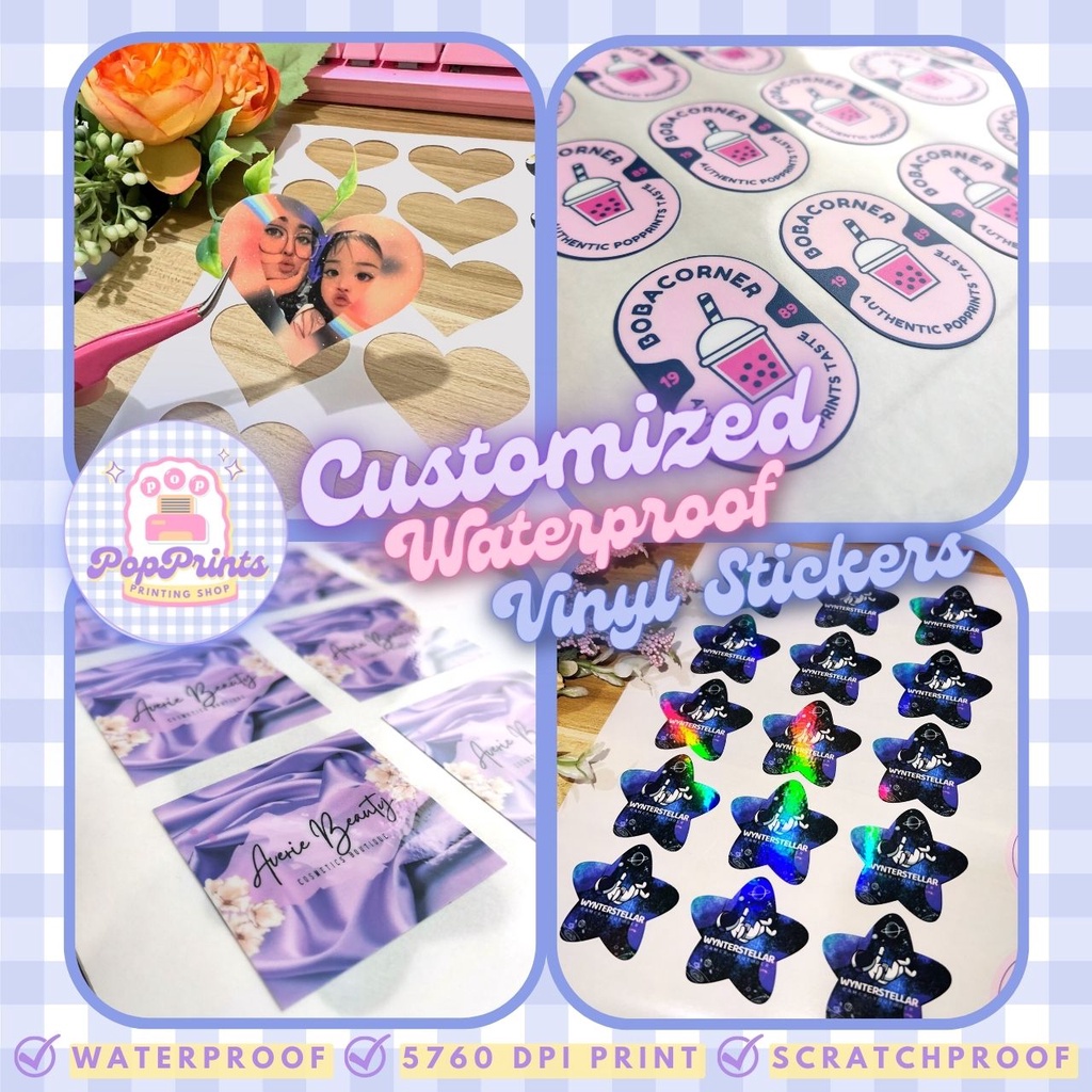 CUSTOMIZED / PERSONALIZED Regular and Waterproof Stickers Logo, Label ...