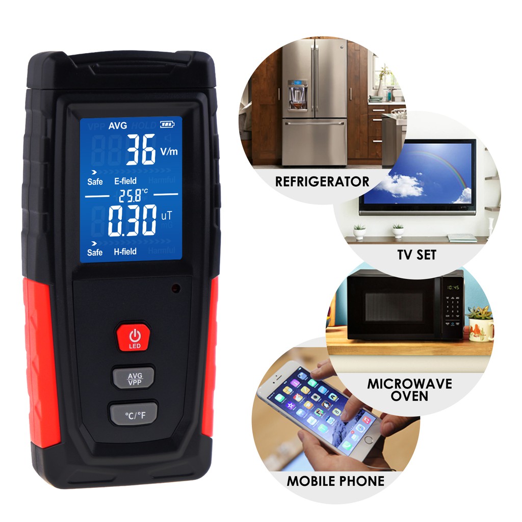 Digital EMF Tester Electric and Magnetic Field Radiation Detector ...