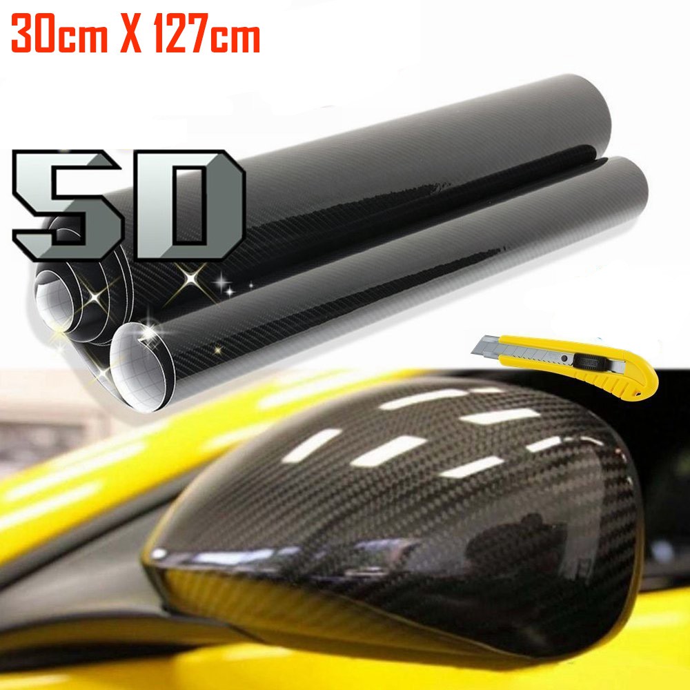 5D Carbon Fiber Roll Film Sticker Car Decor / Fiber Vinyl Wrap Sheet ...