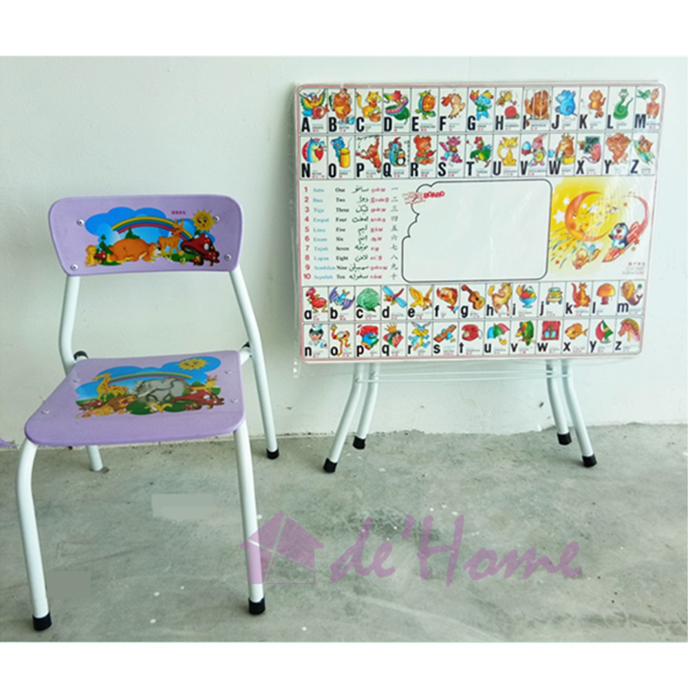 Dhome Kids Study Table & Chair / ABC Table & Chair (Colourful) | Shopee ...