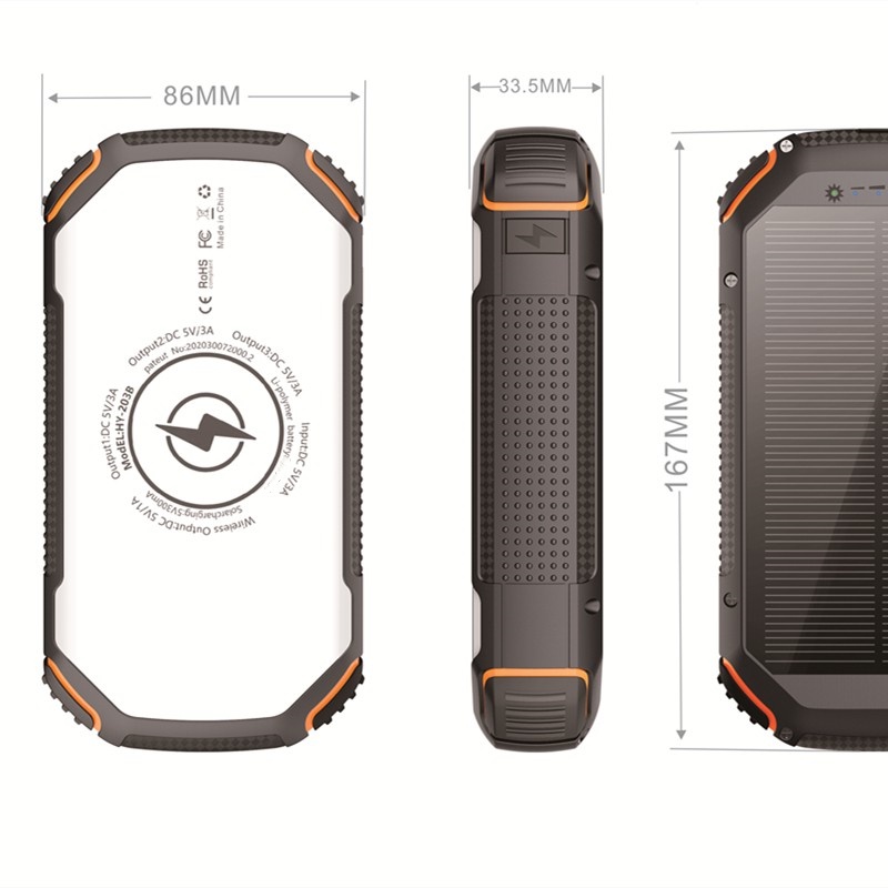 Power Bank 100,000mAh solar charger Wireless Charging Outdoor Standby ...