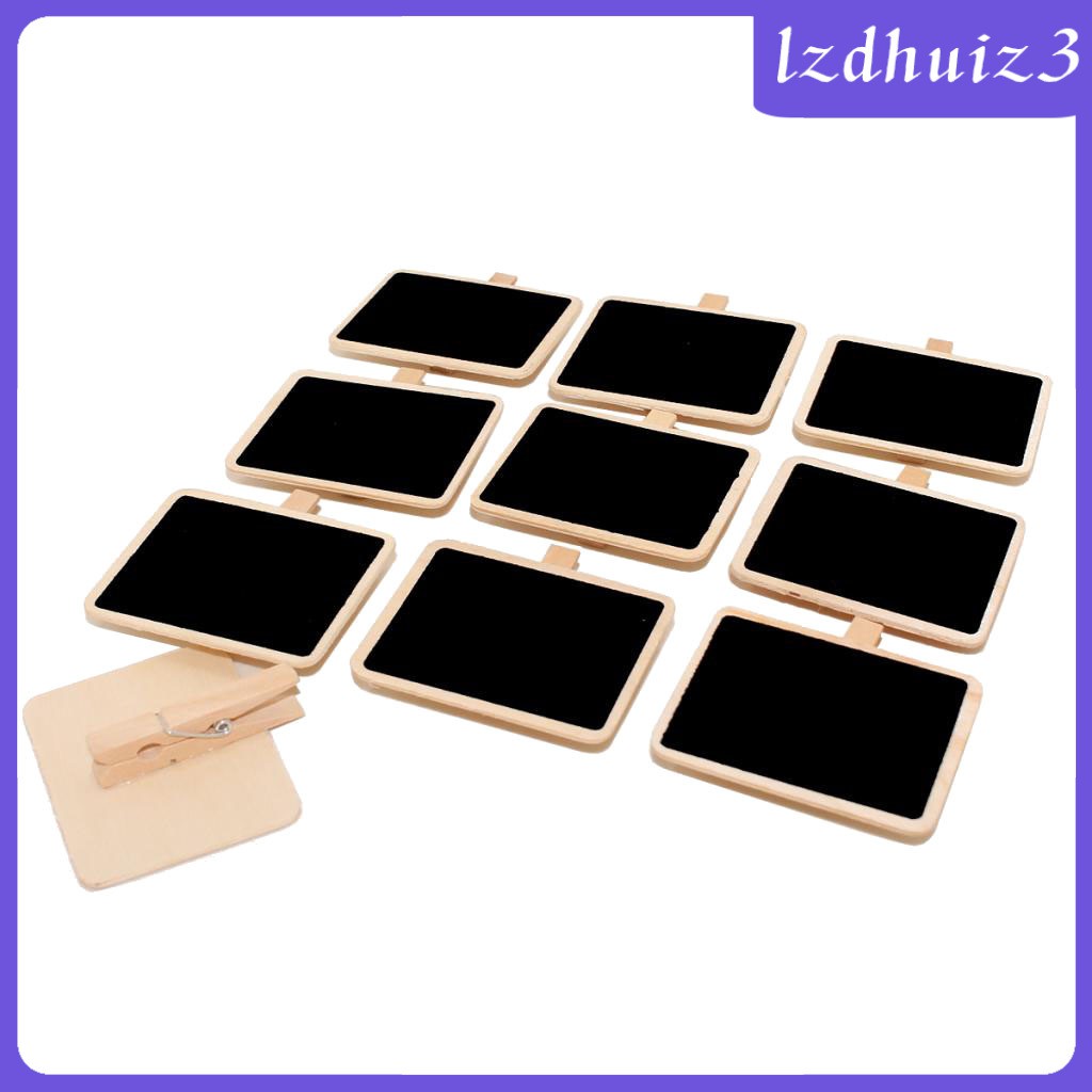 Pack 10PCS Wooden Blackboard Chalkboard Note Memo Message Board with ...