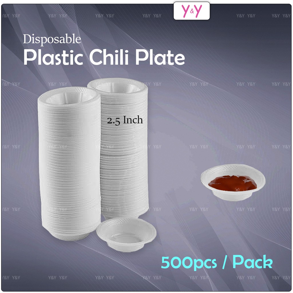 500pcs 2.5 Inch Disposable Plastic Plate / Chili Plate / Mini Plate ...