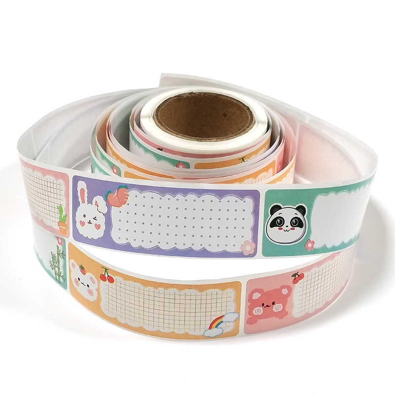 120 Pcs/Rolls Rectangle Cute Cartoon Name Stickers School Students ...