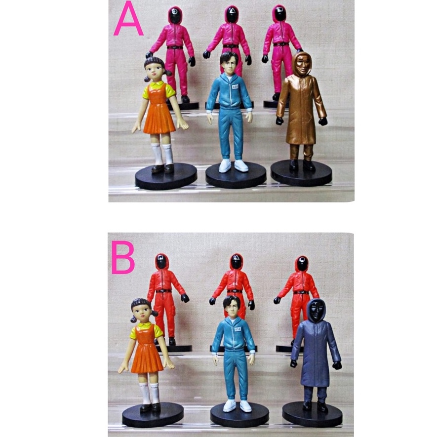 Squid Game Figures Miniature Toys Squidgame Cake Topper Set Of 6 Pcs ...