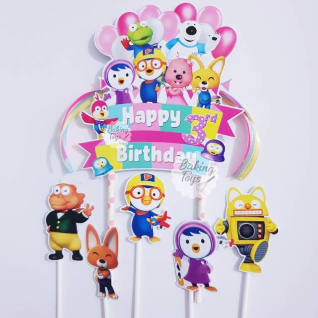 Pororo Birthday Cake Topper / Birthday Cake Decoration | Shopee Singapore