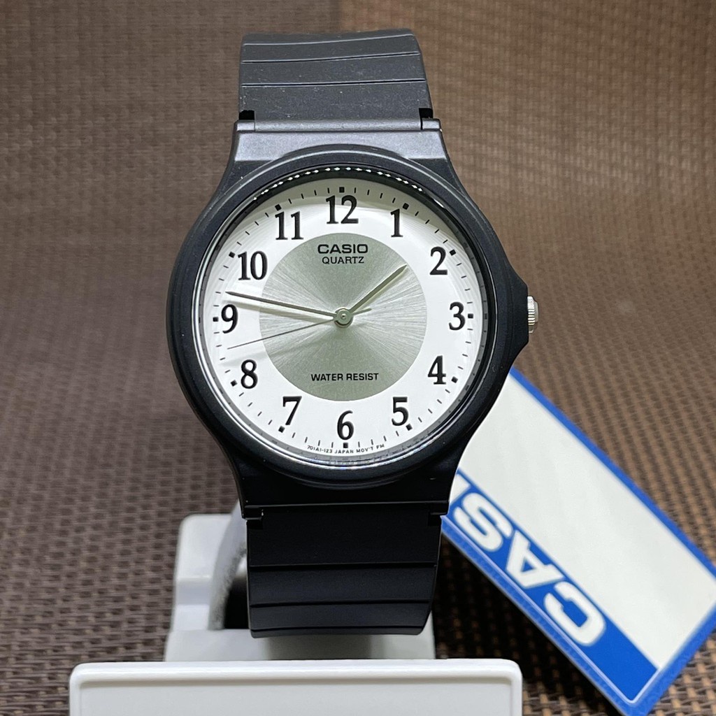 [Original] Casio MQ-24-7B3 Men Black Resin Silver White Analog Numeral ...