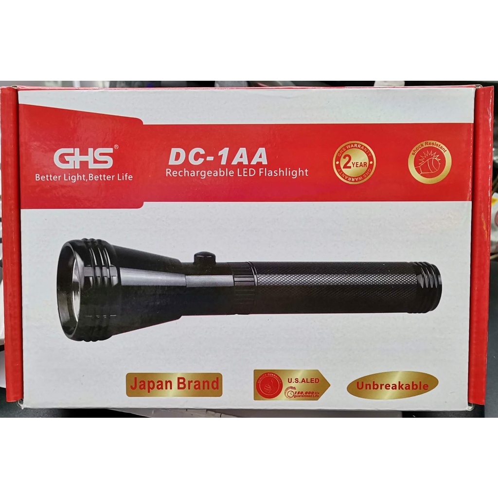 JAPAN GHS DC-1AA LED Rechargeable 2SC Aluminum Torch Light | Shopee ...
