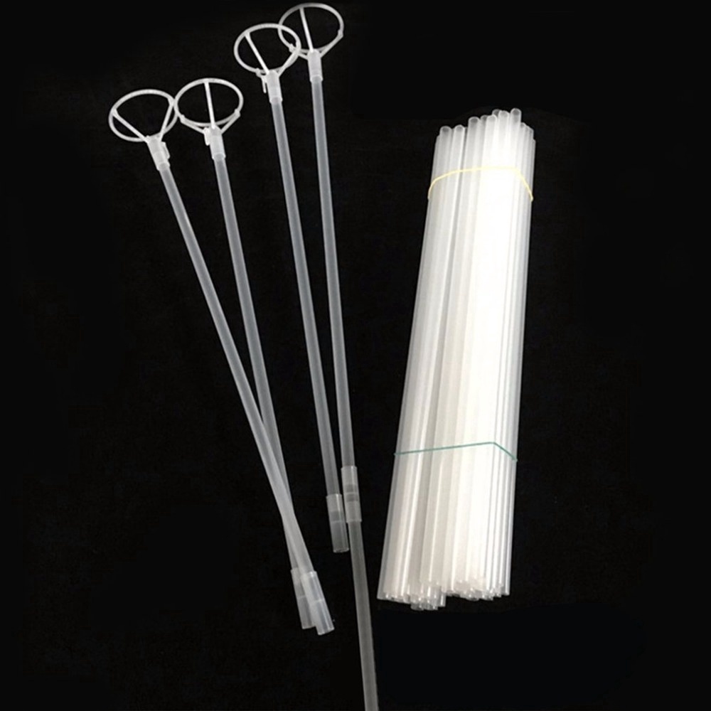 20pcs 40cm Latex Balloon Stick Macaron Color Ballon Support Rod With ...