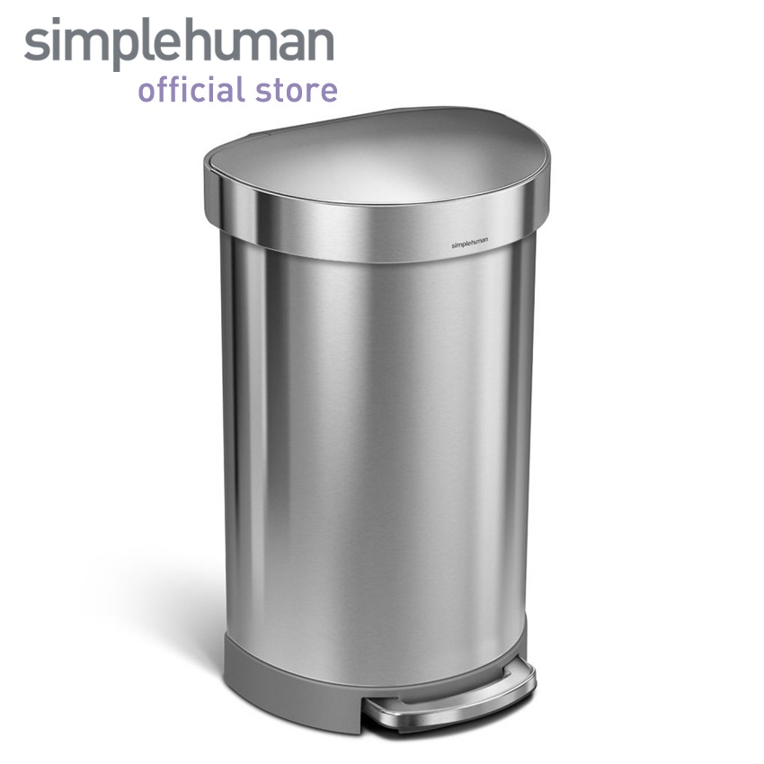 simplehuman 45L Semi-Round Step Trash Bin | Shopee Singapore