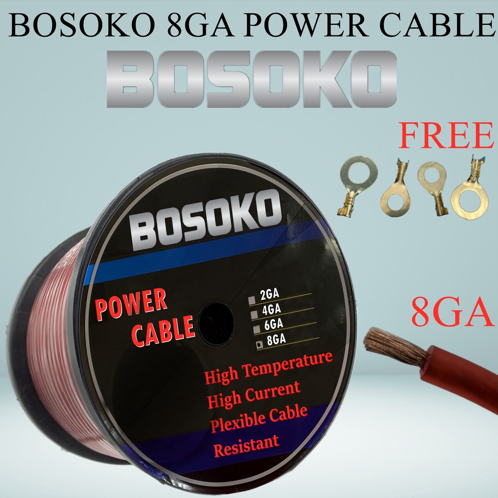 Bosoko Audio Power Life Cable / Power Cable / Amplifier Cable / Amp Wire 8GA Power Amp Use Full ...