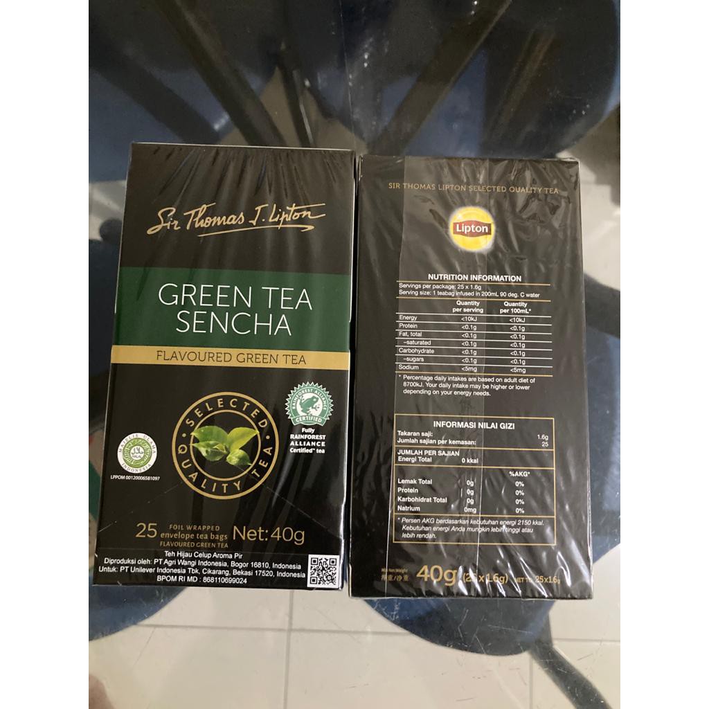 New Sir Thomas Lipton Tea Green Tea Sencha ORI Tea Bags Money Back ...